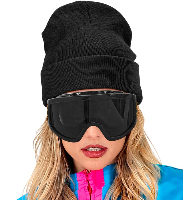 Skibrille 80er Jahre Schwarzer Leopardenprint – Partywinkel