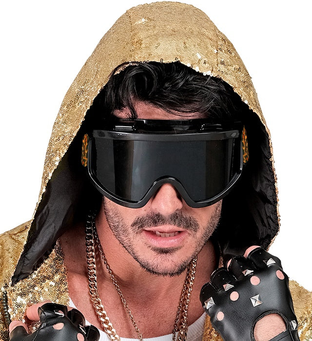 Skibrille 80er Jahre Schwarzer Leopardenprint – Partywinkel