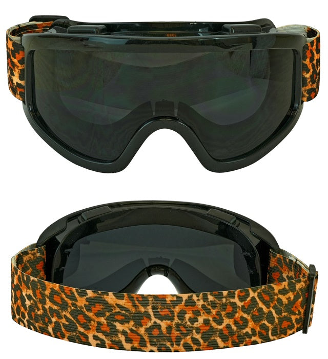 Skibrille 80er Jahre Schwarzer Leopardenprint – Partywinkel
