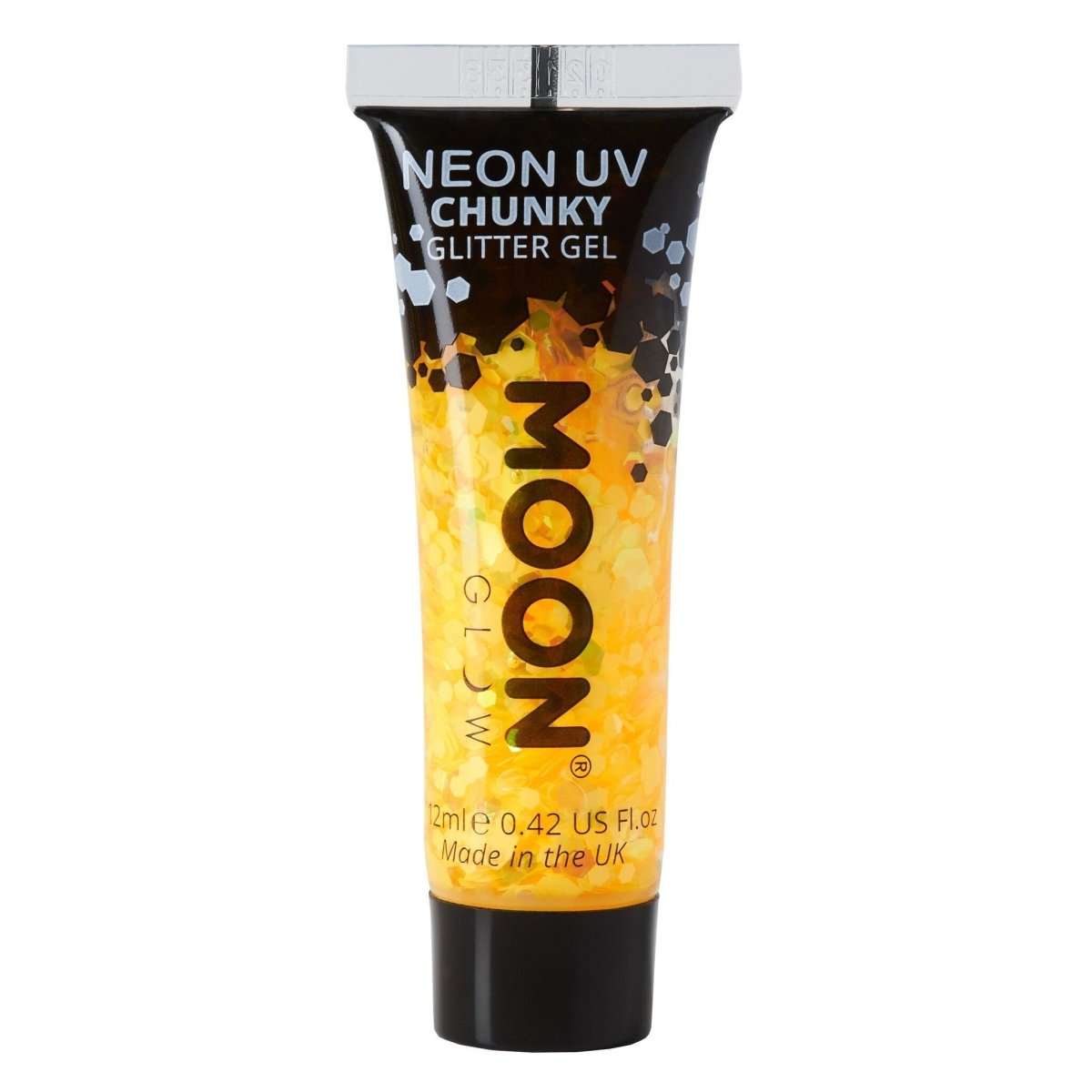 Moon Glow Neon UV Chunky Glitter Gel Golden Yellow 12ml – Partywinkel